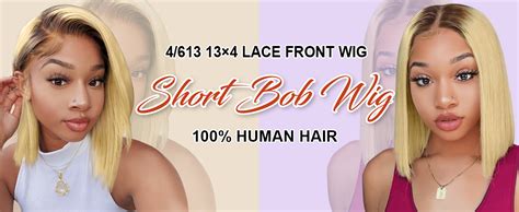 Hoacon 4613 Bob Wig Human Hair 13x4 Blonde Lace Front