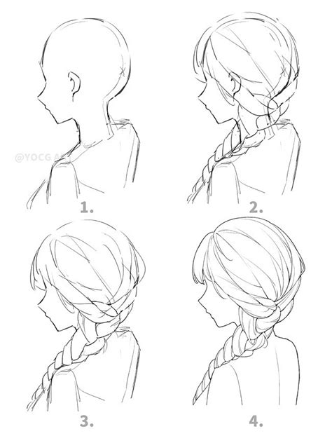 小猫咪看了都会画的6款头发背面的线稿绘画… 半次元 Acg爱好者社区 花瓣网