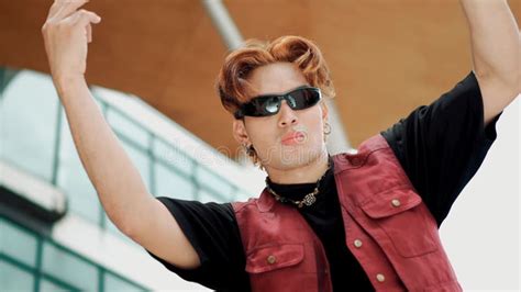 Modern Dancer Dance At Camera With Confident With Low Angle Camera