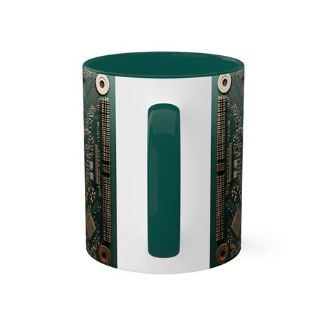 pcb design ceramic coffee mug circuit board with gold contacts 11 oz unique cup pc computer art