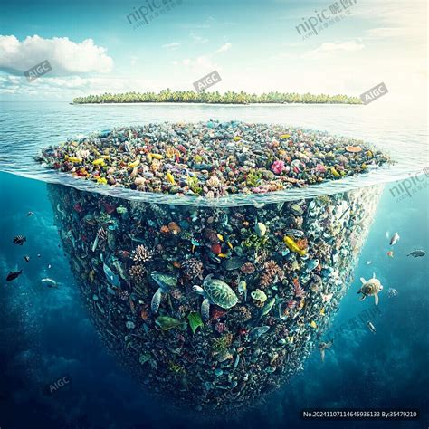 Ai创作图印度洋垃圾带 海洋生态系统破坏 污染损害海洋环境 海洋环境恶化 海洋垃圾危害 被污染的大海 海洋资源枯竭 海洋垃圾污染 预防海洋垃圾