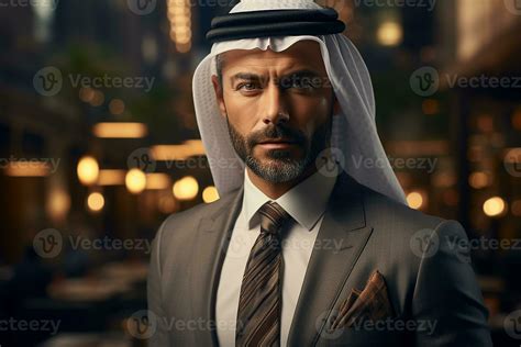 Ai Generated Arabian Businessman Wearing Kandora In Office 35912146