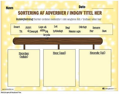 Arbejdsark For Typer Af Adverbier Storyboard Por Da Examples