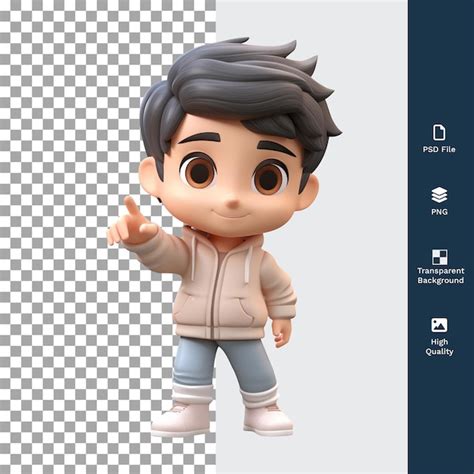 Premium Psd Psd 3d Male Cartoon Character Pointing