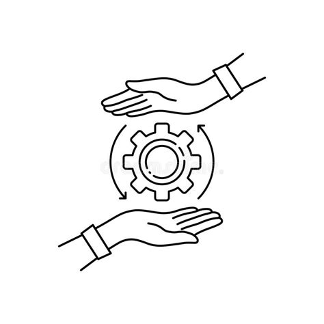 Thin Line Hand Like Easy Operation Process Stock Vector Illustration