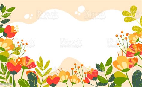 다양한 꽃 하트와 잎으로 둘러싸인 텍스트 프레임 다른 데이지 하트와 나무 잎으로 고리 쓰기위한 프레임 워크 계절에 대한 스톡