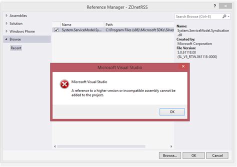 C How To Add Systemservicemodelsyndicationdll In Windows Phone 8