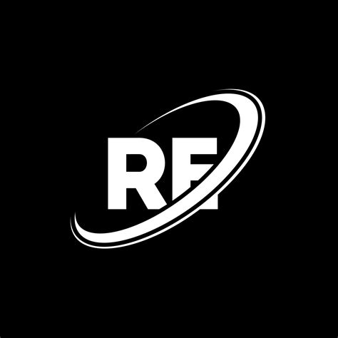 RE R E Letter Logo Design Initial Letter RE Linked Circle Uppercase