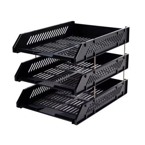Avartek Black 3 Tier Filing Document Letter Tray