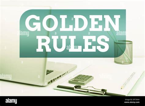 Handwriting Text Golden Rules Concept Meaning Basic Principle That
