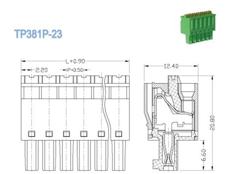 3 50mm PCB Screwless Terminal Block With Plug Double Levels 300V 8A