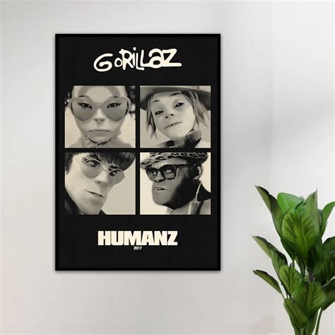 Gorillaz Humanz Bandw Poster Prntd