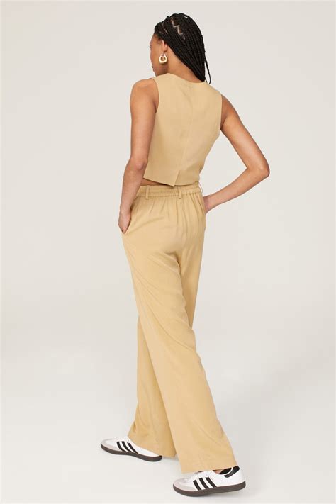 Sand Twill Crop Vest By Donni Rent The Runway