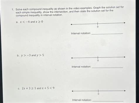 Solved Solve Each Compound Inequality As Shown In The Chegg Com