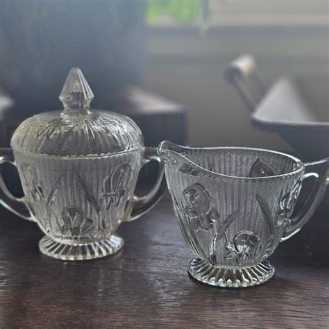 Iris Depression Glass Etsy