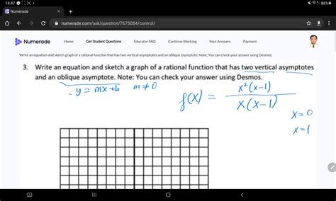 Solved Write An Equation And Sketch The Graph Of A Rational Function