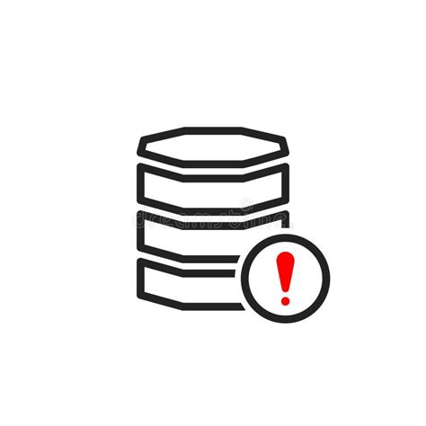 Database Icon With Exclamation Mark Database Icon And Alert Error Alarm Danger Symbol Stock