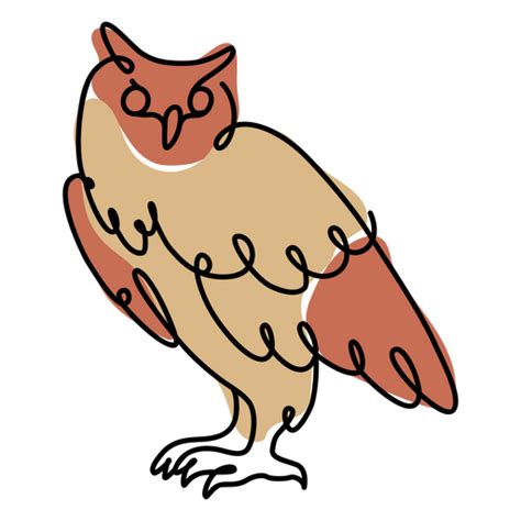 Farbe Der Durchgehenden Linie Der Eule Png Und Svg Design Für T Shirts