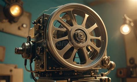 A Projector Wheel Is Shown Up Close In A Dark Room Stock Illustration