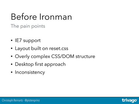 Project Ironman Large Scale Css Refactoring Trivago Ppt