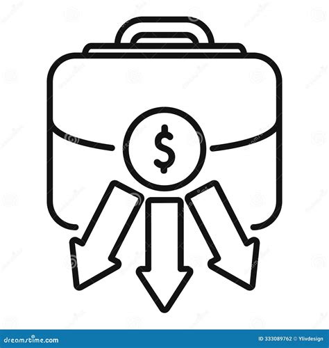 Portfolio Money Loss Icon Showing Investment Decrease Stock