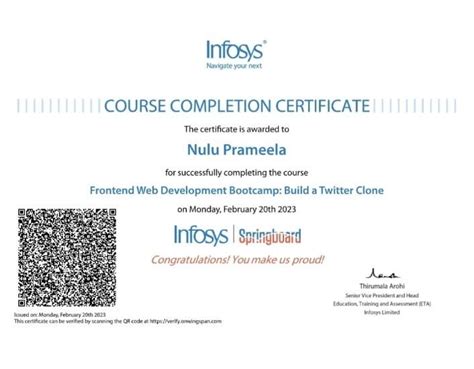 Nulu Prameela On Linkedin Infosys Bootcamp Webdevelopment