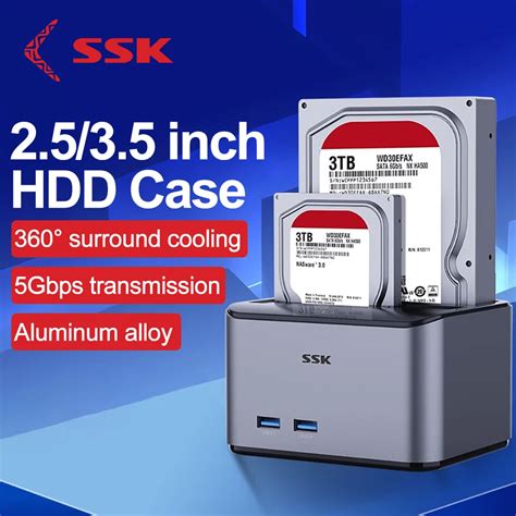Dual Bay Alum Nio Hard Drive Station Caso Do Disco SSD HDD Box Dock