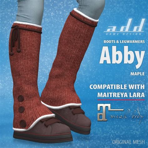Second Life Marketplace [add] Abby Boots Legwarmers Maple Maitreya