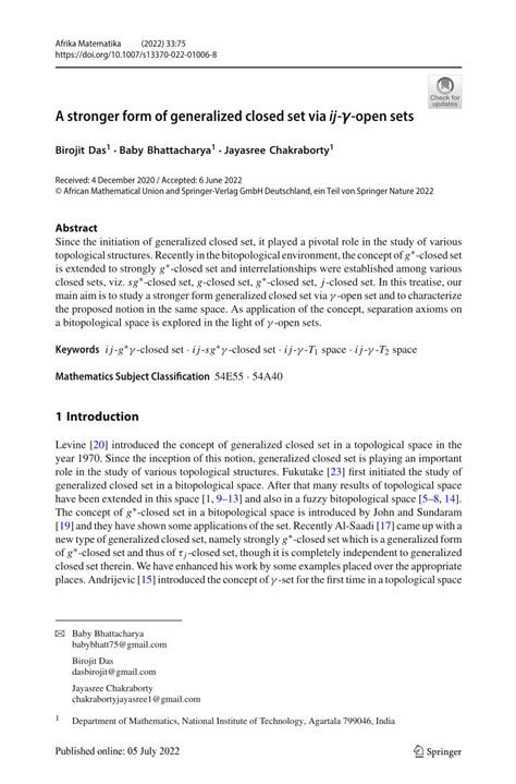 Pdf A Stronger Form Of Generalized Closed Set Via Ij γ Open Sets