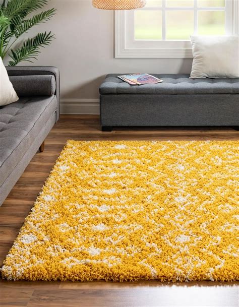 Yellow 10 X 10 Cyrus Moroccan Trellis Shag Square Rug Moroccan