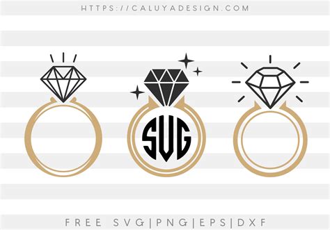 Free Diamond Ring SVG PNG EPS DXF By Caluya Design