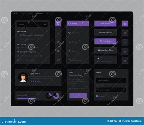 Dark Collection Of Gradient Purple Ui Ux Elements Ux Dashboard User