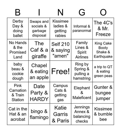 Rhyme Without Reason Bingo Card