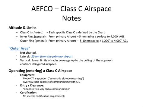 Class C Airspace Aefco 2014 Class 3 Pptx