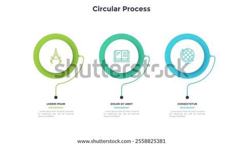 Circular Process Diagram Color Minimalist Design Stock Vector Royalty Free