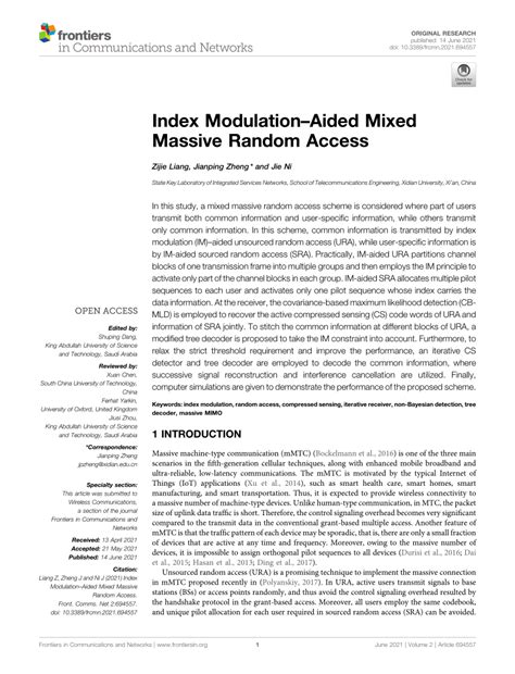 pdf index modulation aided mixed massive random access