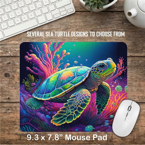 Sea Turtle Mouse Pad Sea Turtle Mouse Pad Gaming Pad Turtle Ts