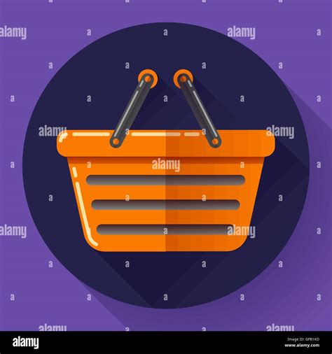 Vector Shopping Basket Icon Flat Design Style Stock Vector Image And Art