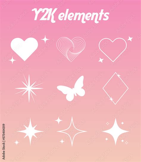 Vetor De Y2k Element Set Of Clean Shining Icons Sparkle Sign Flash
