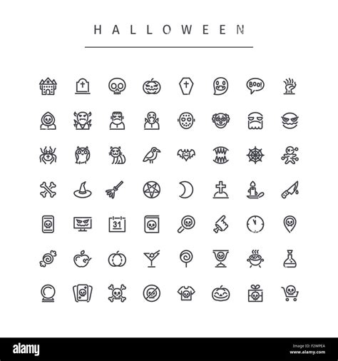 Halloween Line Icons Set Stock Vector Image And Art Alamy