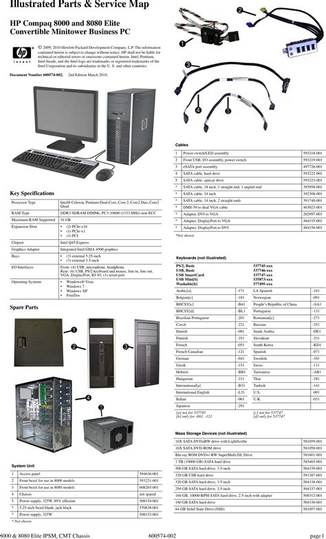 Hp Compaq 8000 Elite Convertible Minitower Pc Service And Maintain