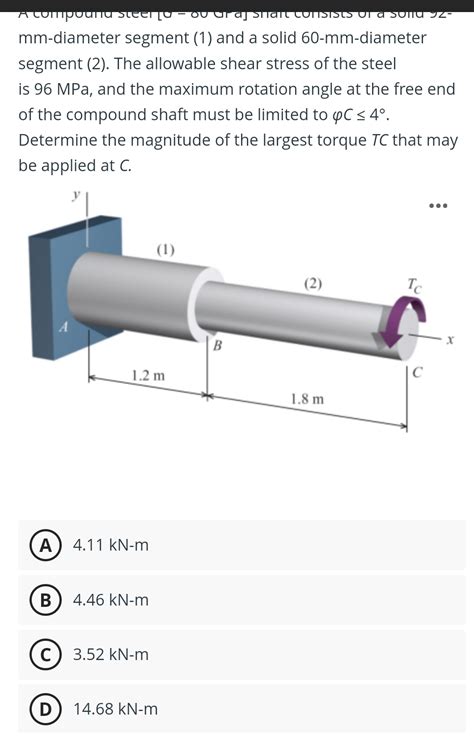 Solved Mm Diameter Segment 1 And A Solid 60 Mm Diameter Chegg Com