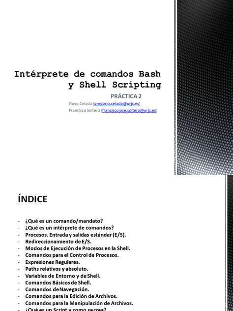Práctica 2 Teoría Intérprete De Comandos Bash Pdf Interfaz De Línea De Comando Archivo