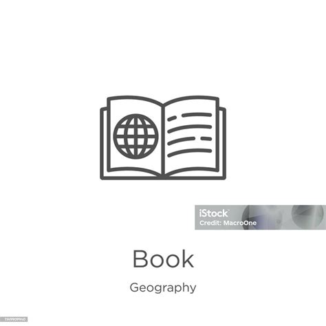 Vetores De Vetor Do Ícone Do Livro Da Coleção Da Geografia Linha Fina