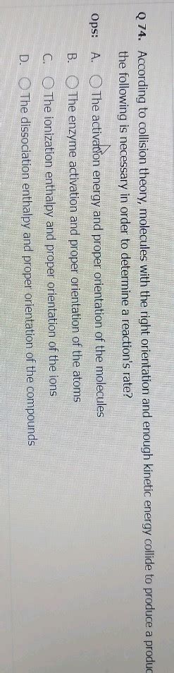 Q According To Collision Theory Molecules Studyx