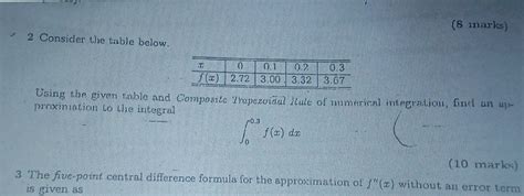 solved 8 marks 2 consider the table below using the given