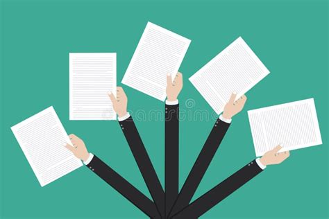 Hand Holding The Document Vector Flat Illustration Stock Vector Illustration Of Graphic