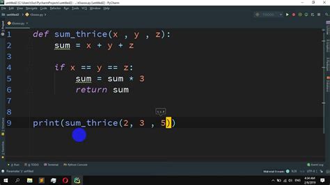 Calculate Sum Of Three Numbers If The Values Are Equal Then Return