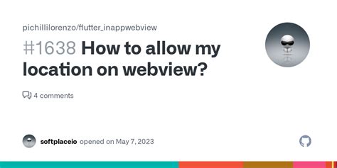 How To Allow My Location On Webview · Issue 1638 · Pichillilorenzoflutterinappwebview · Github