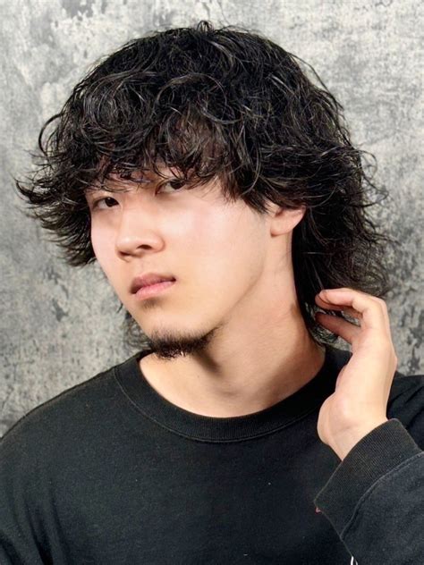 メンズウルフ癖風パーマ｜ヘアカタログ｜高級理容室・床屋・ヘアサロン｜premium Barber（プレミアムバーバー）